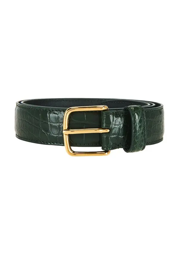 The Row Alligator Classic Belt - Hunter Green Shg | Editorialist